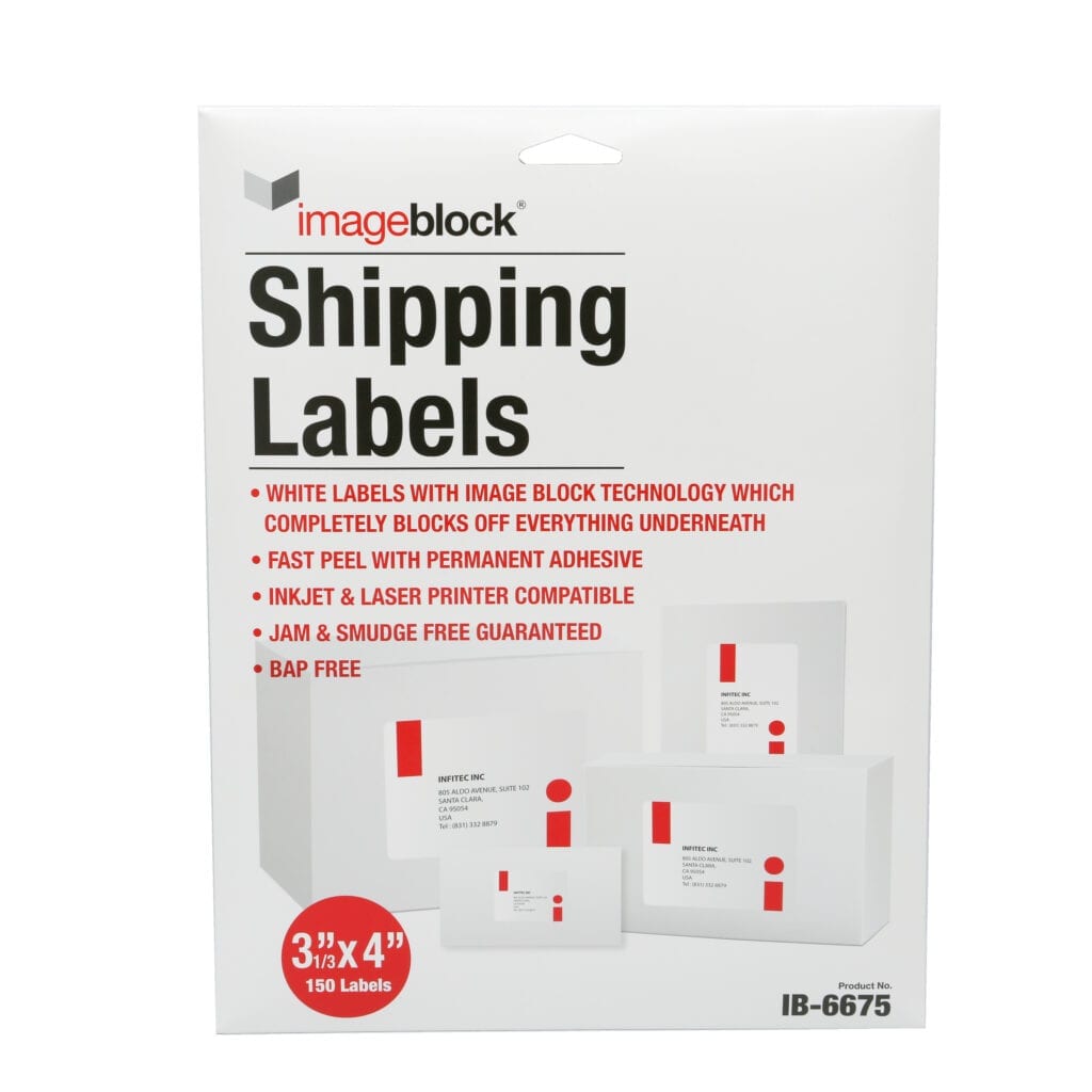 Shipping Labels 3x4 With Imageblock For Laser Inkjet Printers